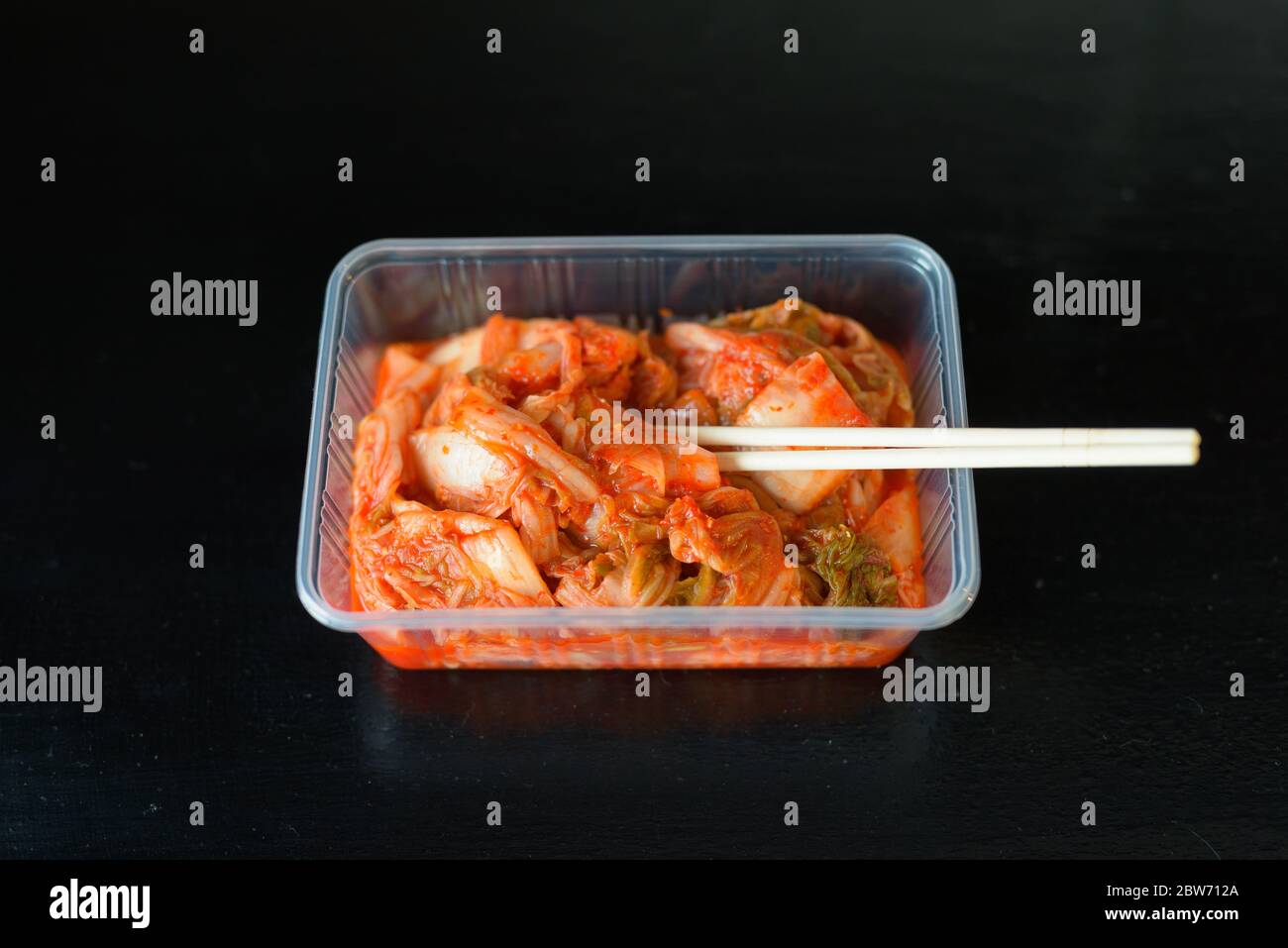 Traditional Korean Food Kimchi Served in Plastic Container With ...