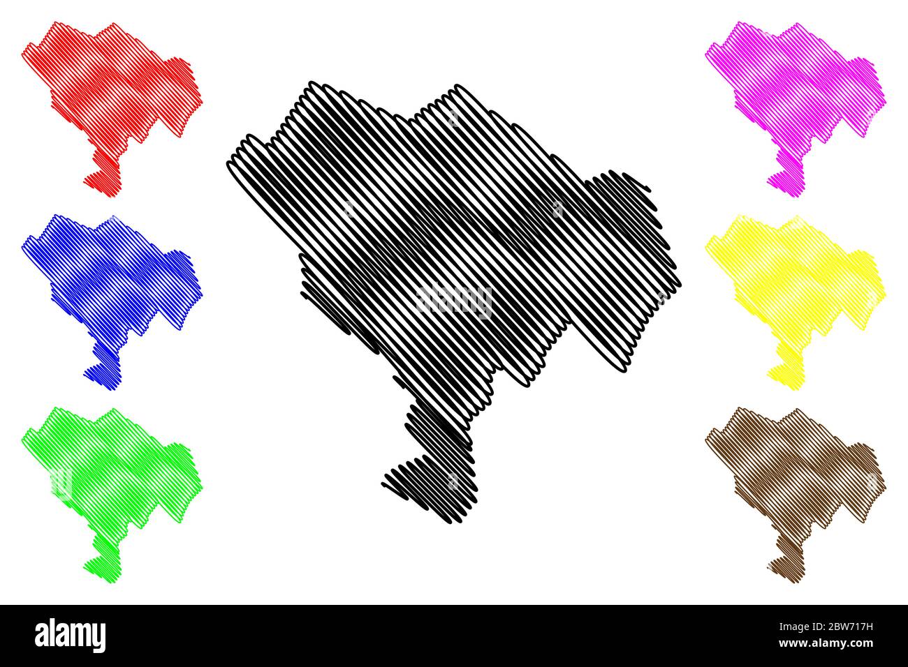 Kecskemet City (Hungary, Bacs-Kiskun County) map vector illustration ...