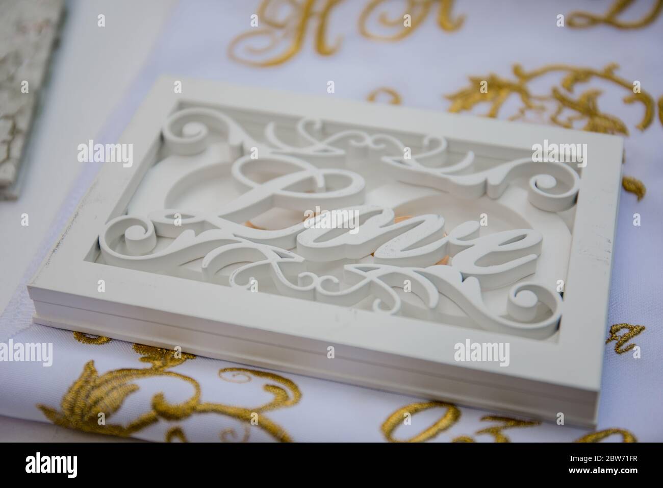 Gold wedding rings inscription hi-res stock photography and images - Alamy