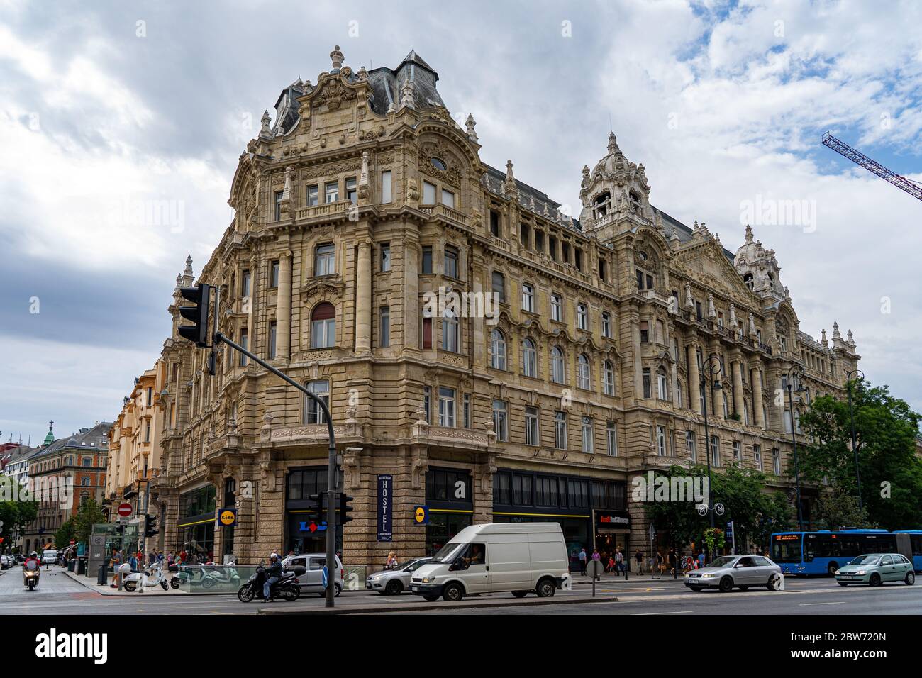 Building street old Pest district in Budapest, Hungary Stock Photo - Alamy