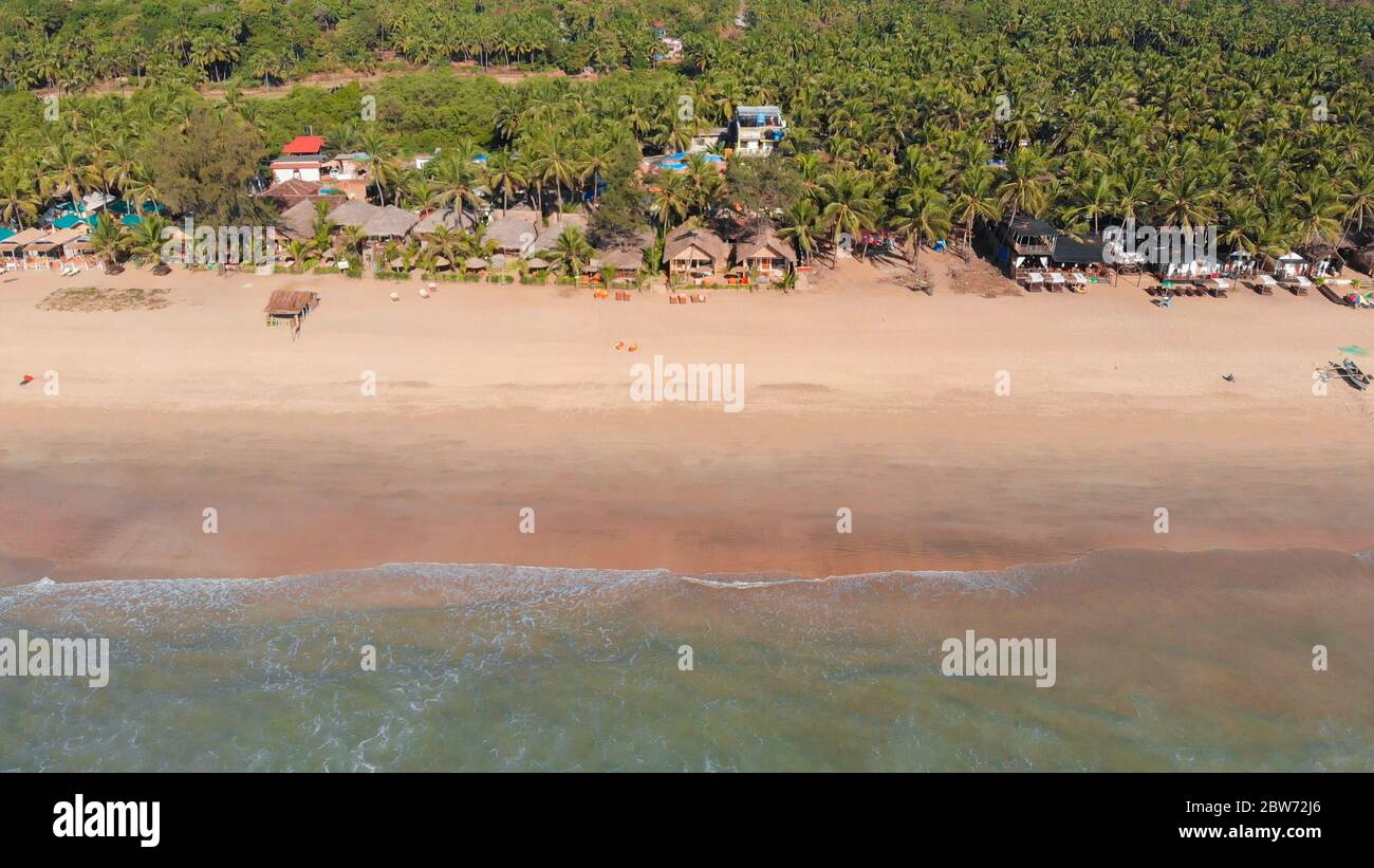 Agonda Beach aerial drone view. Goa. India Stock Photo - Alamy