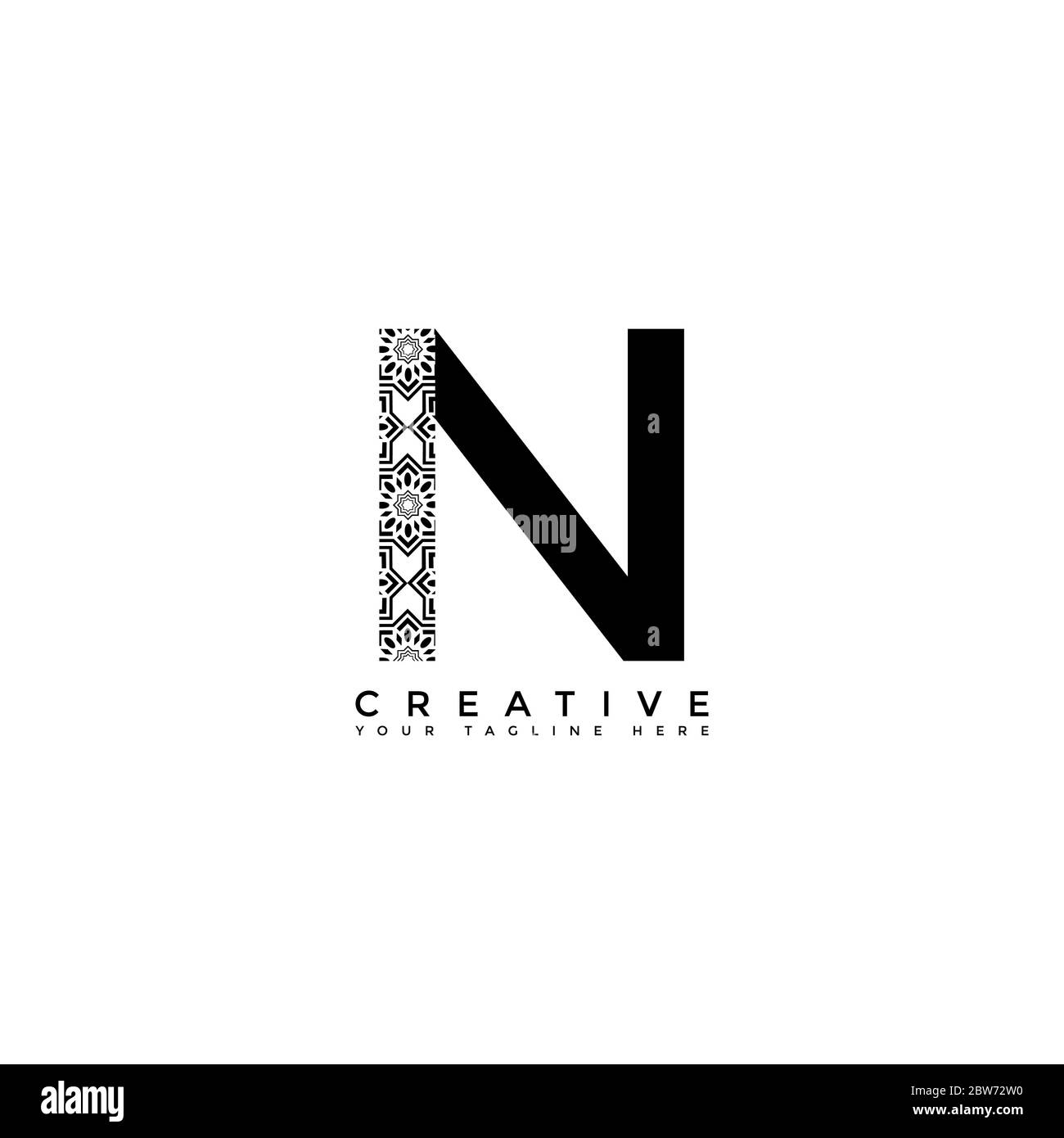 This is the design of the letter N logo with the initial logo style ...