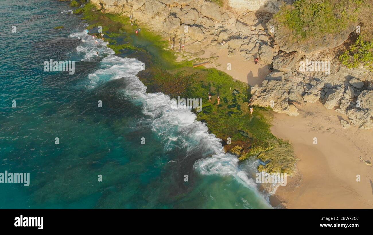 Pantai Tegal Wangi Beach, island of Bali. Indonesia. Aerial view Stock ...