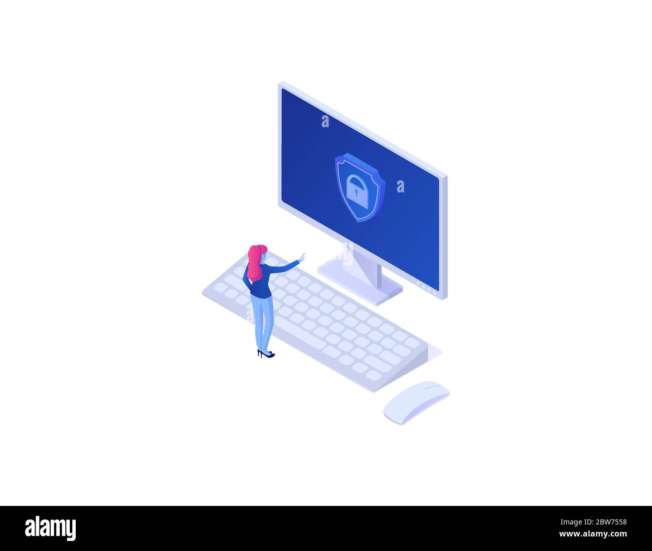 Online personal data protection isometric concept.. Personal internet ...