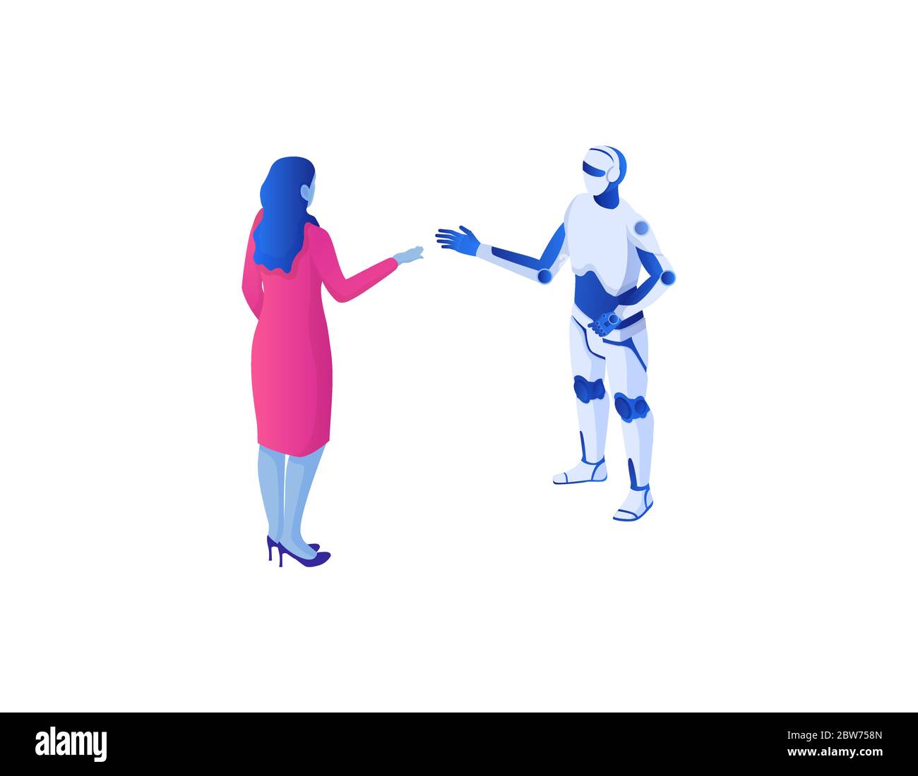 Women with robot Stock Vector Images - Alamy