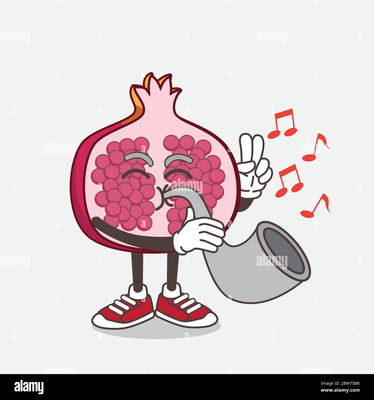 An illustration of Pomegranate Fruit cartoon mascot character playing ...