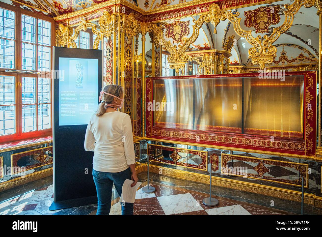 Dresden, Germany. 30th May, 2020. A visitor looks into the robbed and ...