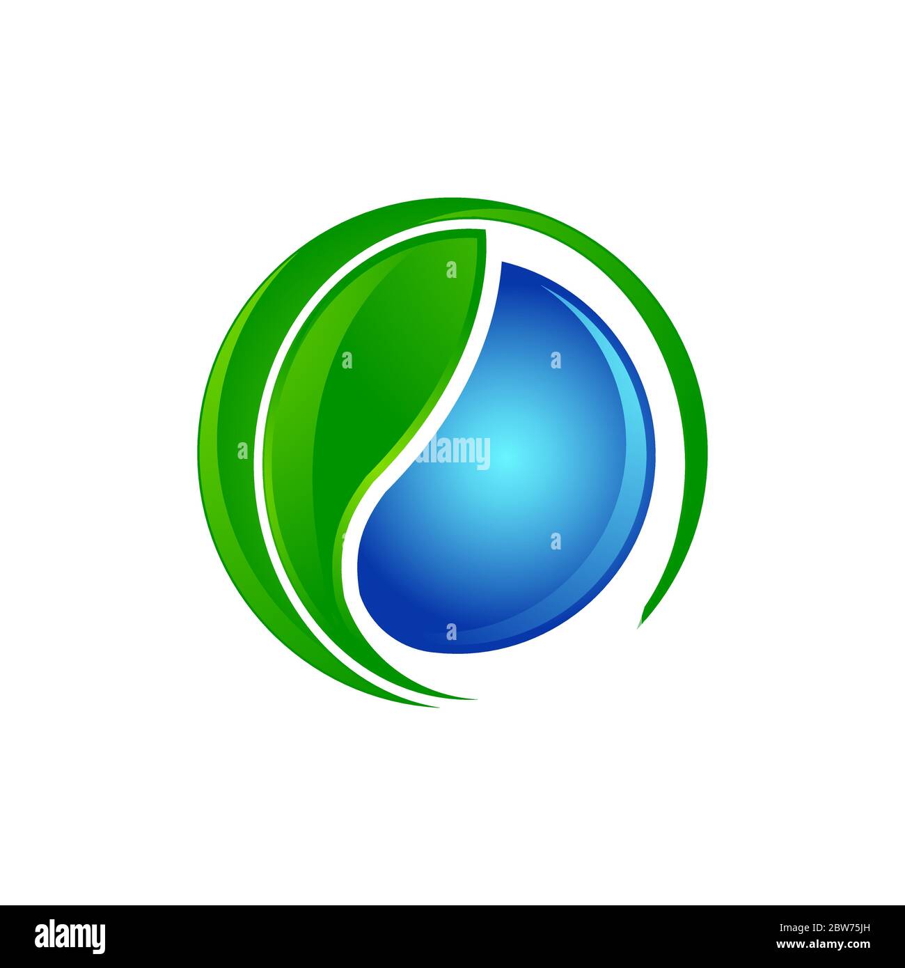 3D design round leaf ecology nature element vector icon. Design shape ...