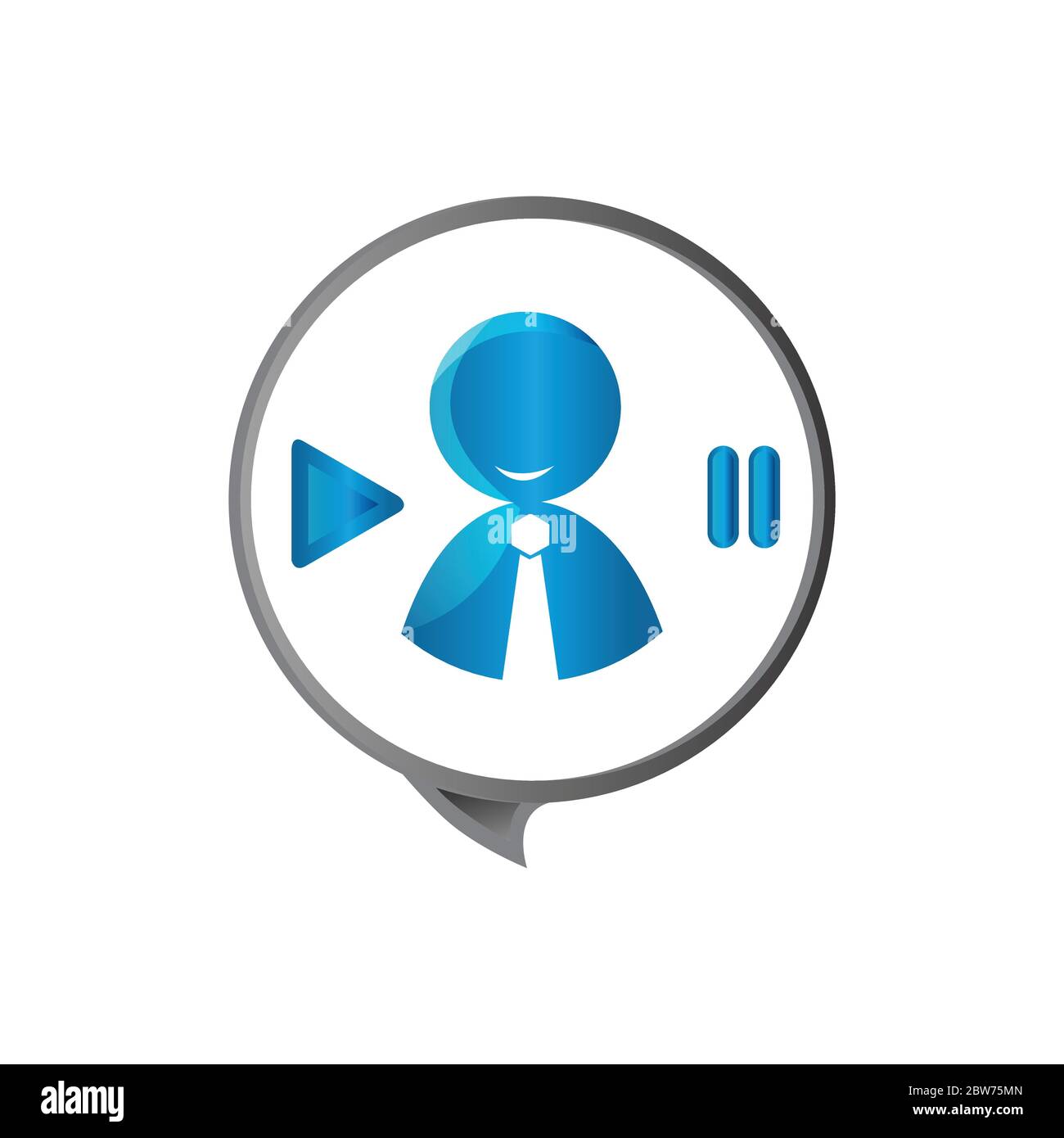 Illustration design click play and pause the video or music here vector ...