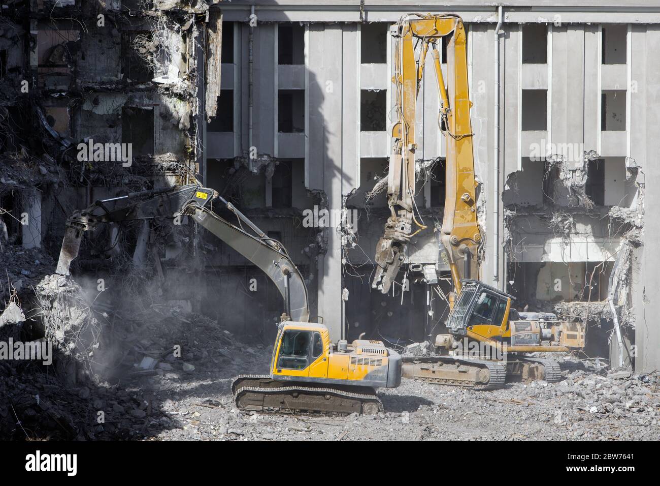 Demolition urban building using heavy hi-res stock photography and ...