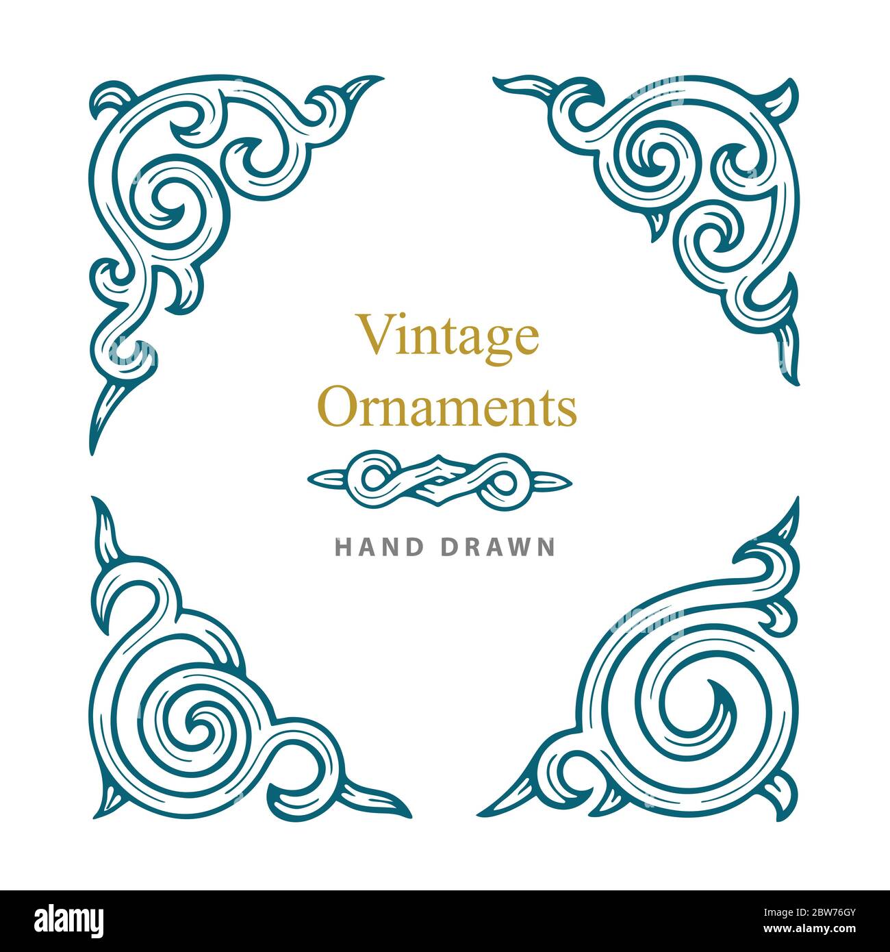 Vintage corner ornament Cut Out Stock Images & Pictures - Alamy