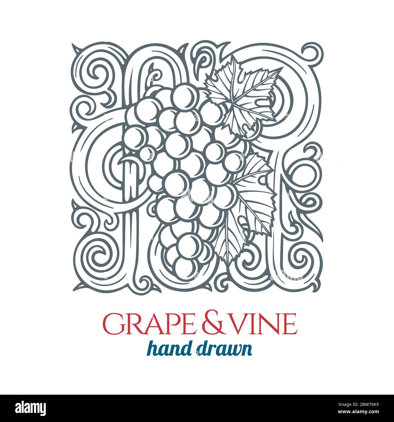 Vine engraved hi-res stock photography and images - Alamy
