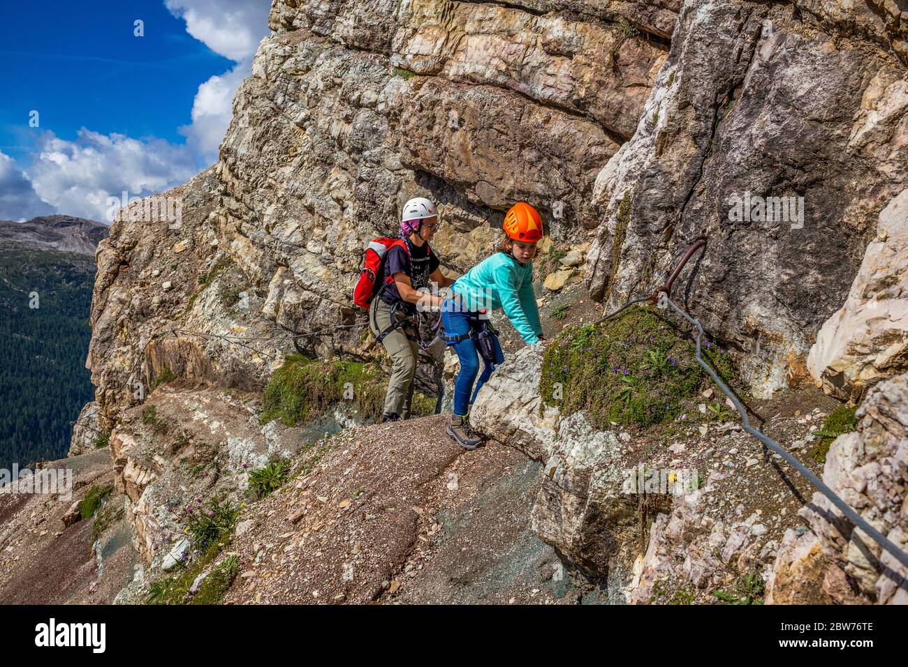 Italy - Veneto Dolomiti Ampezzane - Astaldi equipped path - fixed rope ...