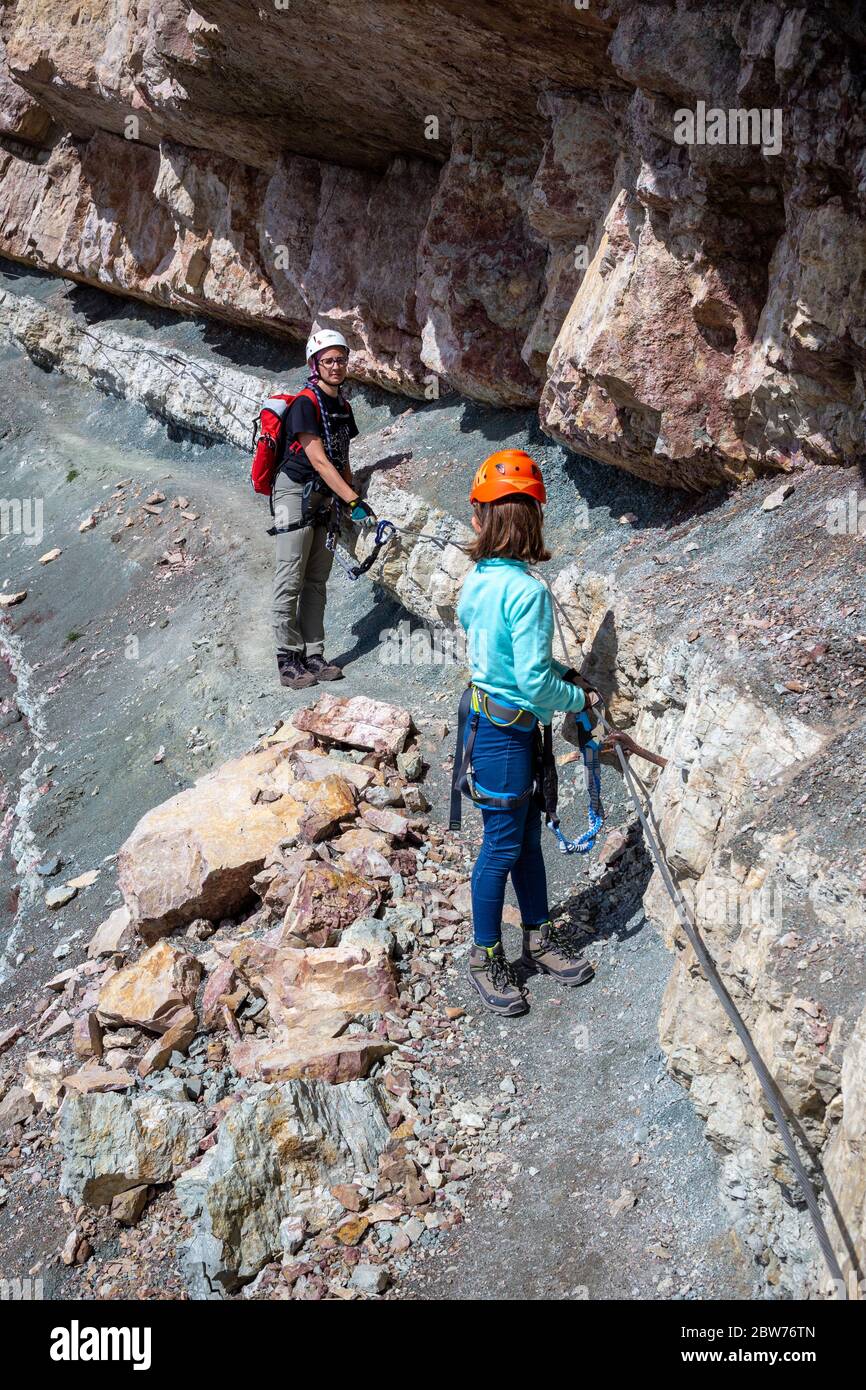 Italy - Veneto Dolomiti Ampezzane - Astaldi equipped path - fixed rope ...