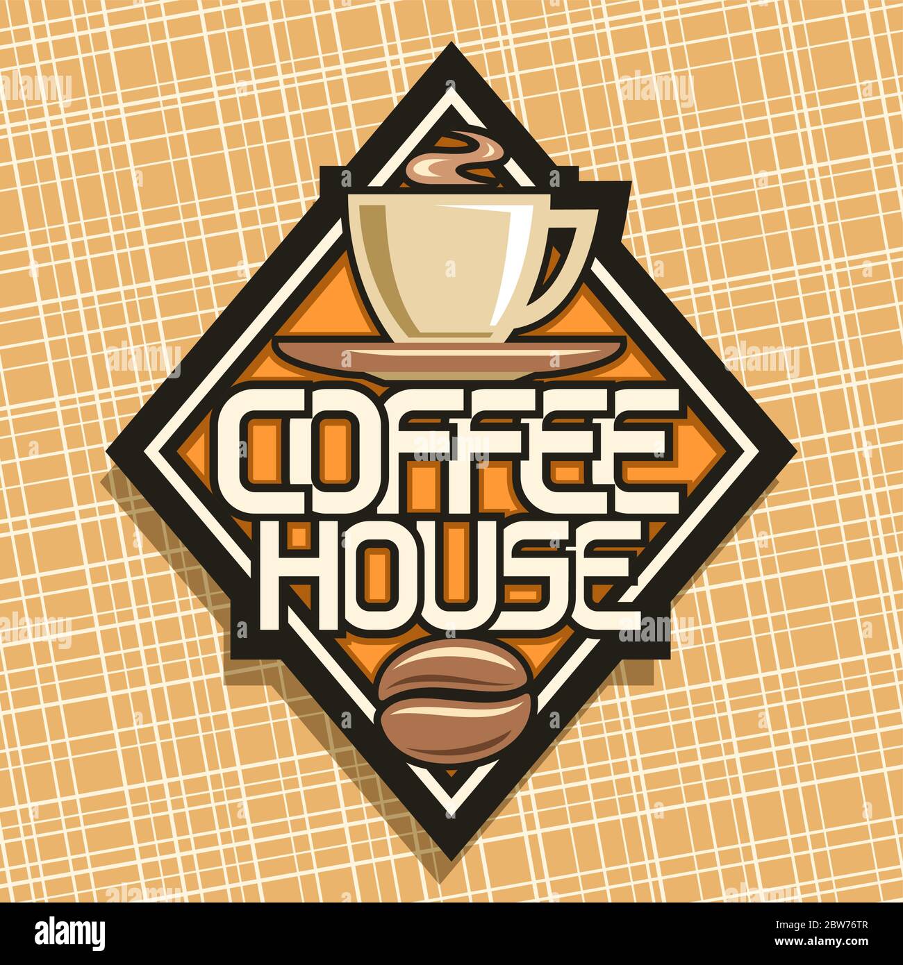 Vector logo for Coffee House, decorative rhomb signage for hipster cafe ...