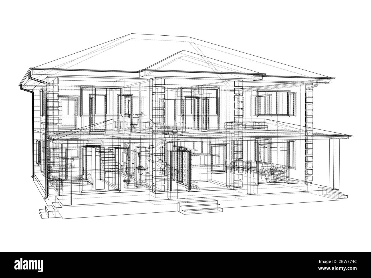 Abstract vector sketch of a house Stock Vector Image & Art - Alamy