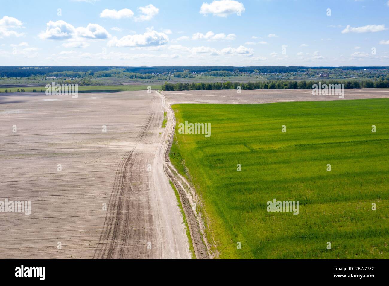 farm field, agriculture, view from above Stock Photo - Alamy