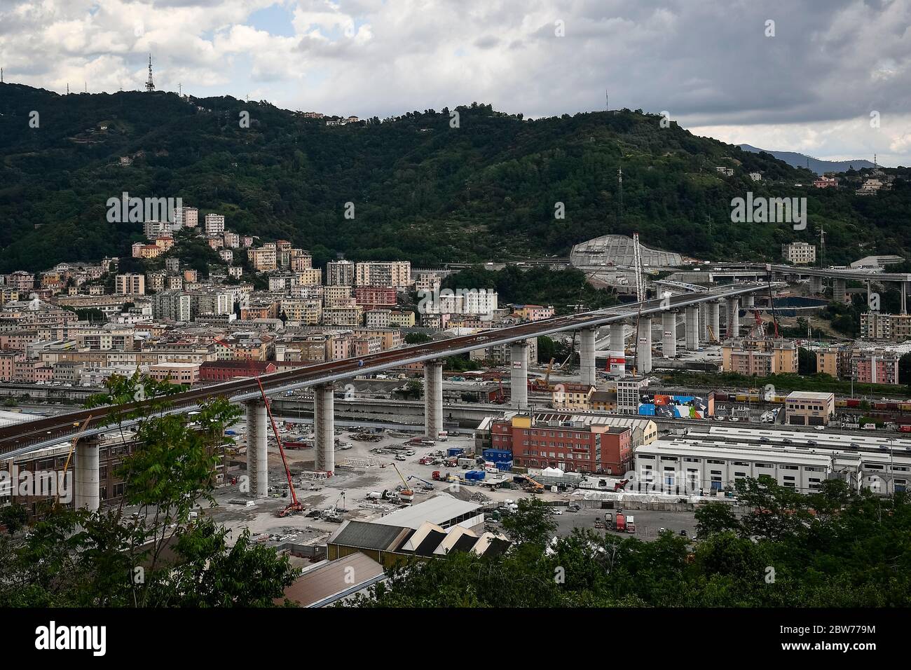 Genoa, Italy - 29 May, 2020: General view shows the building site of ...