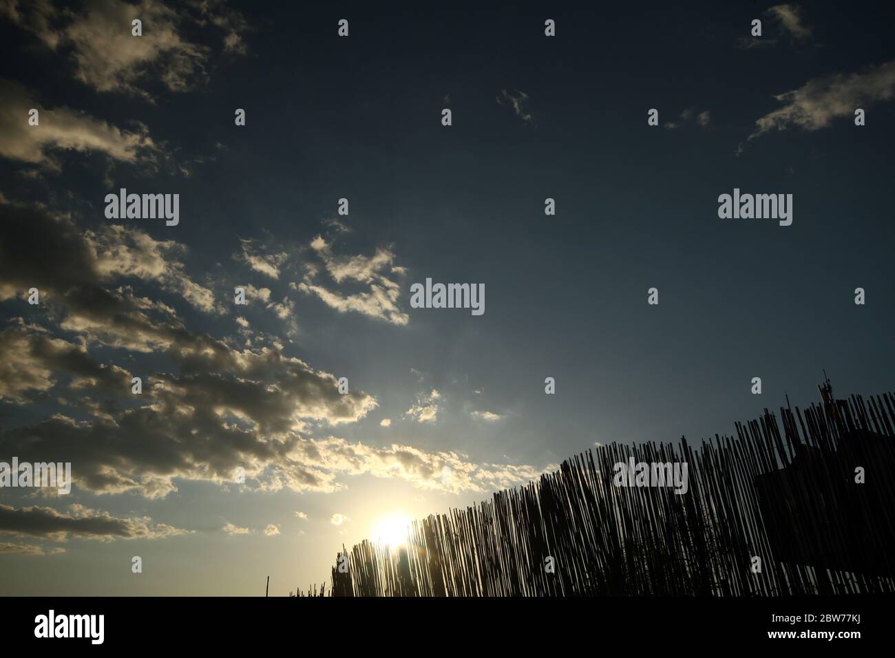 sunset, sunrise gold red pink sky landscape Stock Photo - Alamy