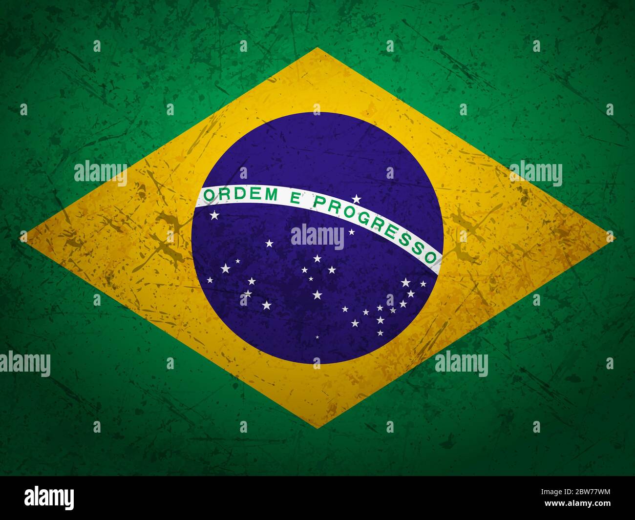 Grunge Brazil flag textured background. Vector illustration Stock Photo ...
