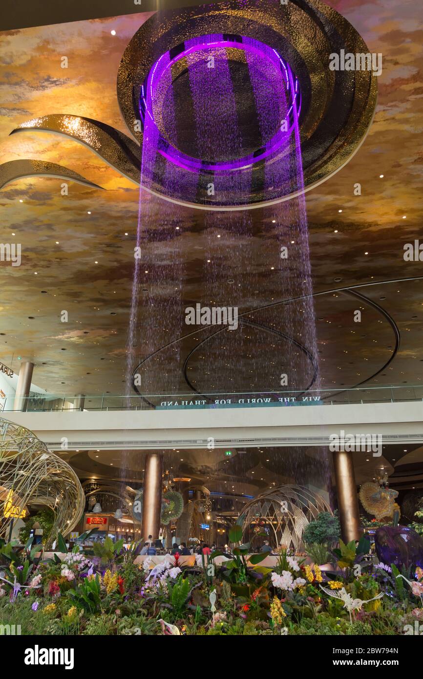 Iconsiam ,Thailand -October 31,2019: Beautiful water feature in the ...