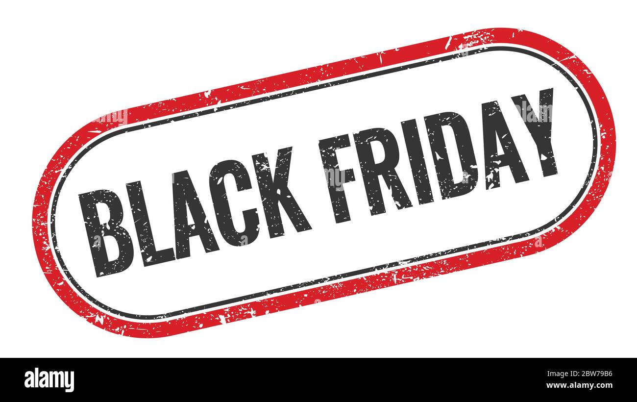 BLACK FRIDAY black red grungy rectangle stamp sign Stock Photo - Alamy