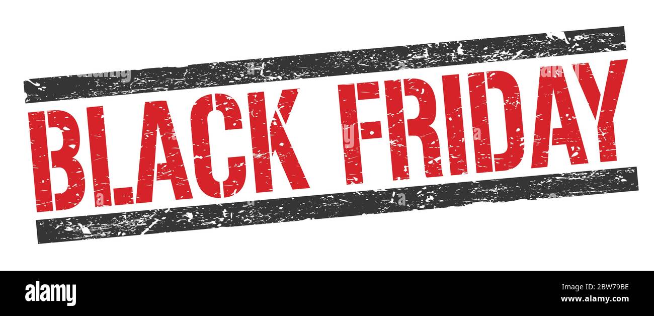 BLACK FRIDAY red grungy rectangle stamp sign Stock Photo - Alamy