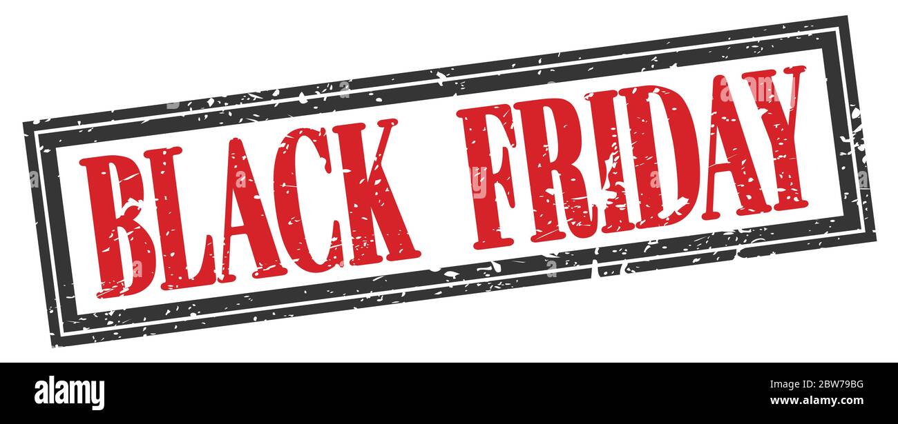 BLACK FRIDAY red black grungy rectangle stamp sign Stock Photo - Alamy