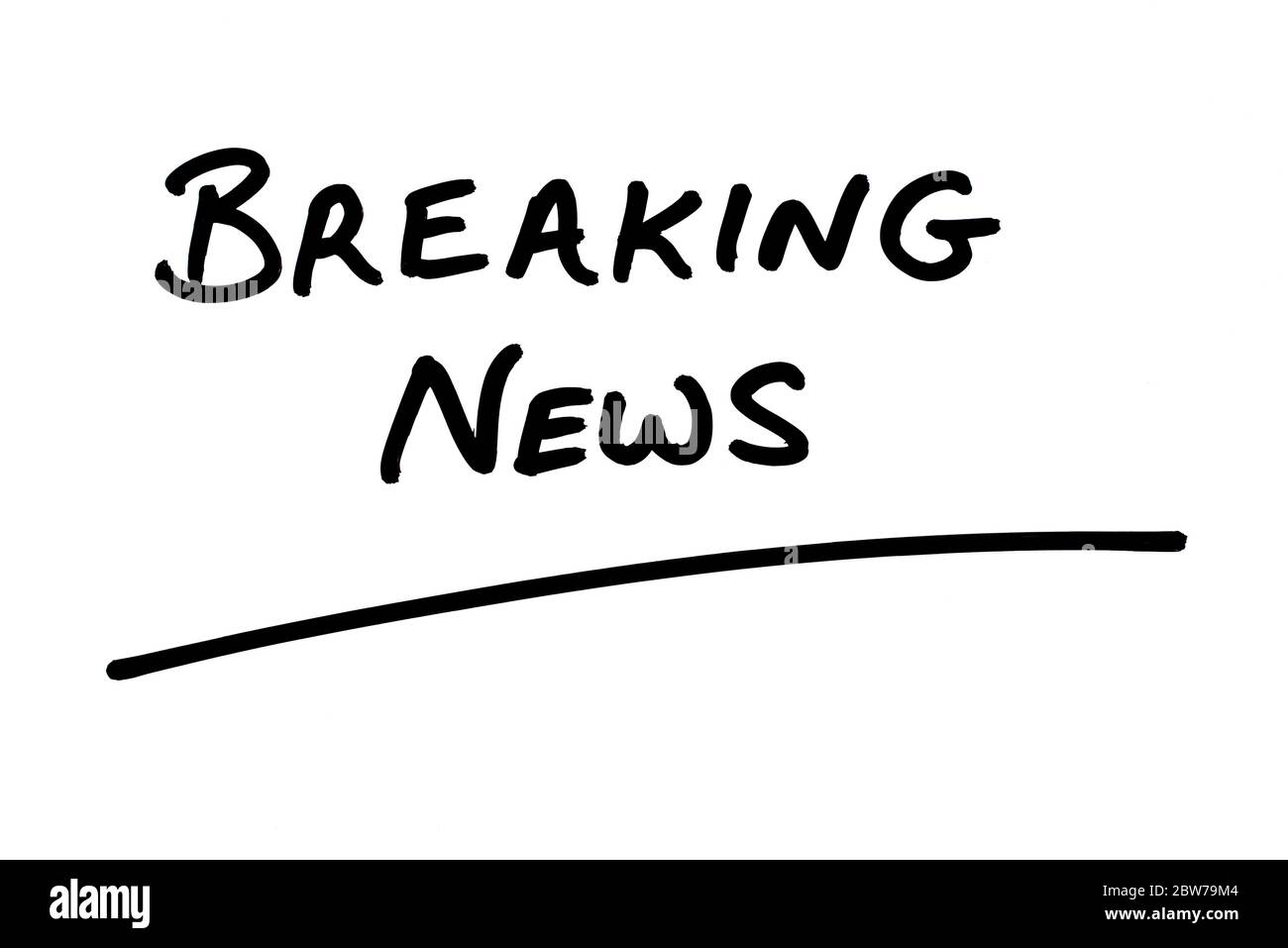 BREAKING NEWS handwritten on a white background Stock Photo - Alamy