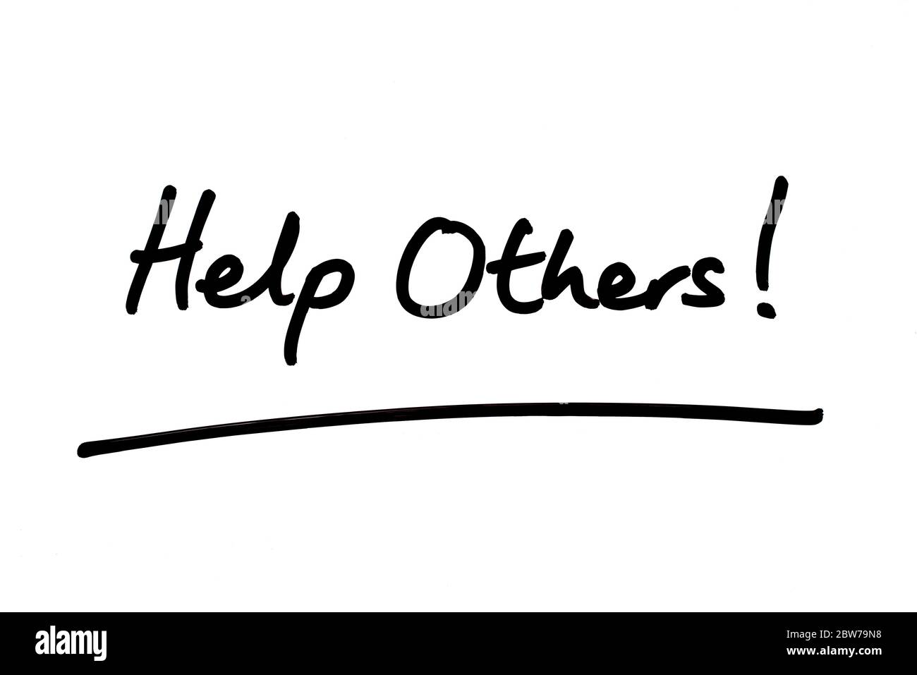Help Others! handwritten on a white background Stock Photo - Alamy