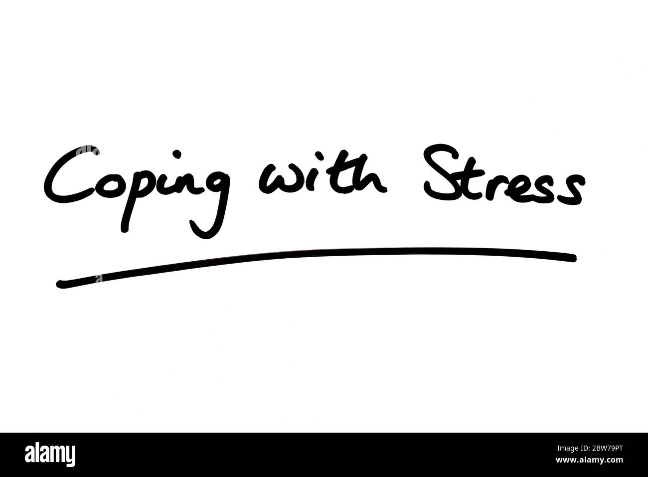 Coping with Stress handwritten on a white background Stock Photo - Alamy