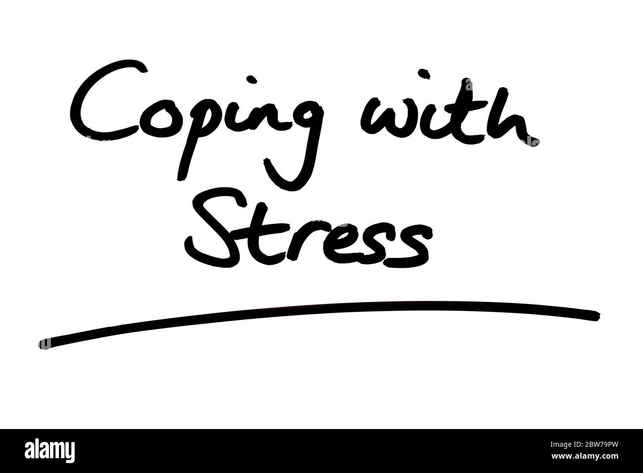 Coping with Stress handwritten on a white background Stock Photo - Alamy