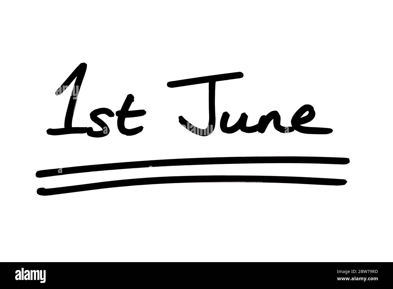 1st June handwritten on a white background Stock Photo - Alamy
