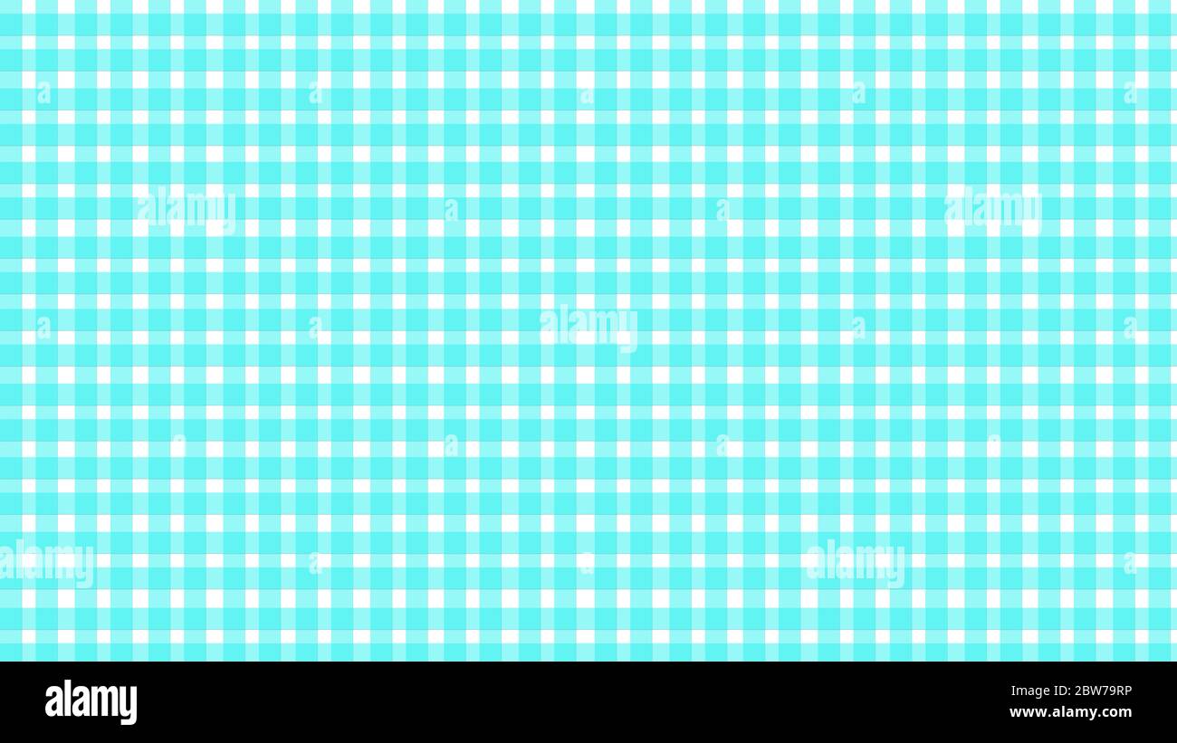 Old and trendy checked textile pattern in cyan and white color for ...
