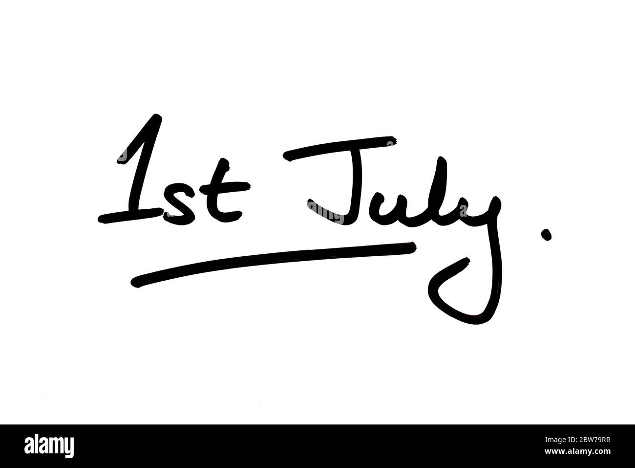 1st July handwritten on a white background Stock Photo - Alamy