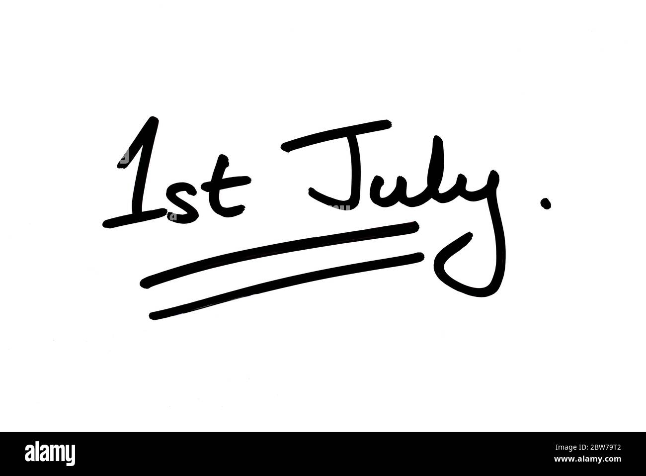 1st July handwritten on a white background Stock Photo - Alamy