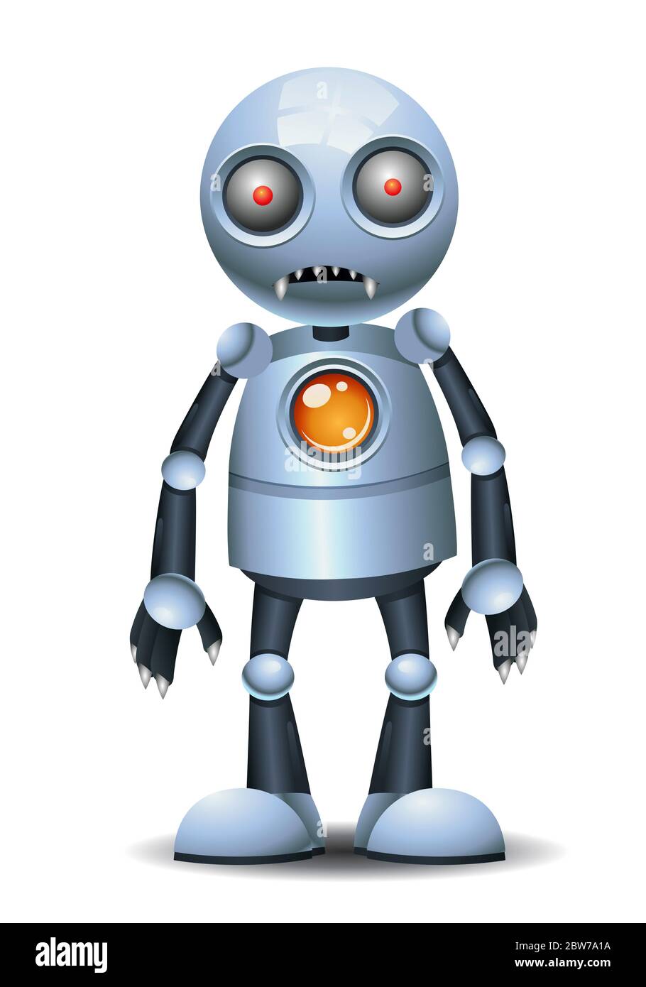 3d illustration of little robot werewolf extraordinary character on ...