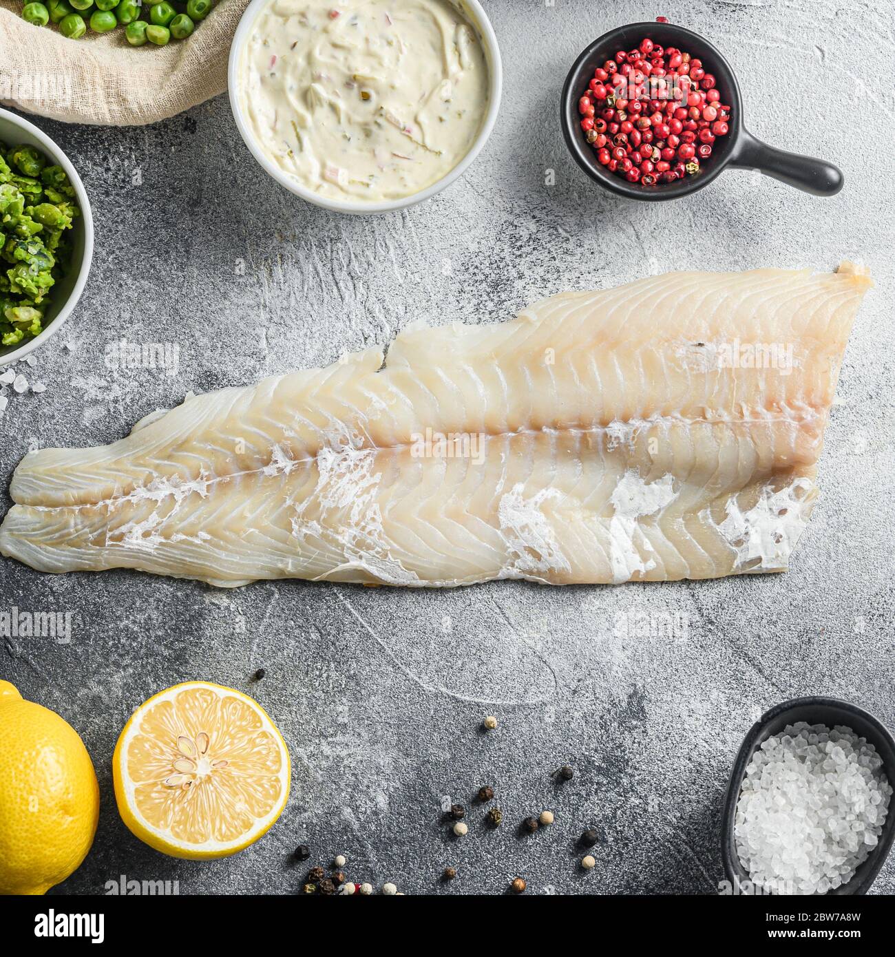 Cod fish for english traditional Fish and chips ingredients beer batter ...