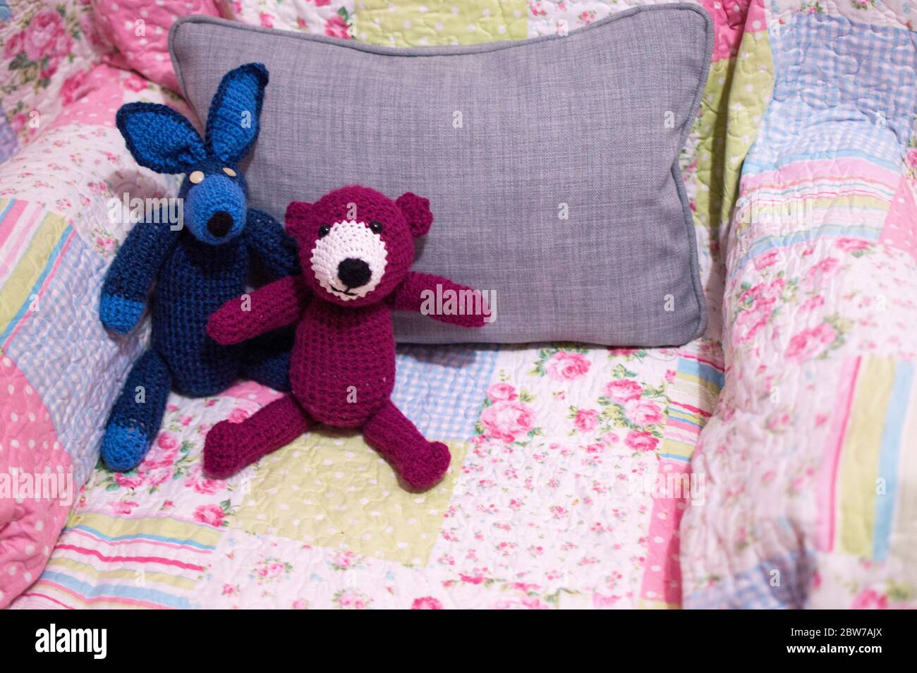 Dolls handmade teddy bear sitting Stock Photo - Alamy