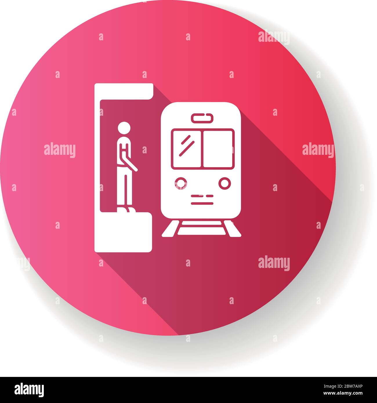 Subway pink flat design long shadow glyph icon Stock Vector Image & Art ...