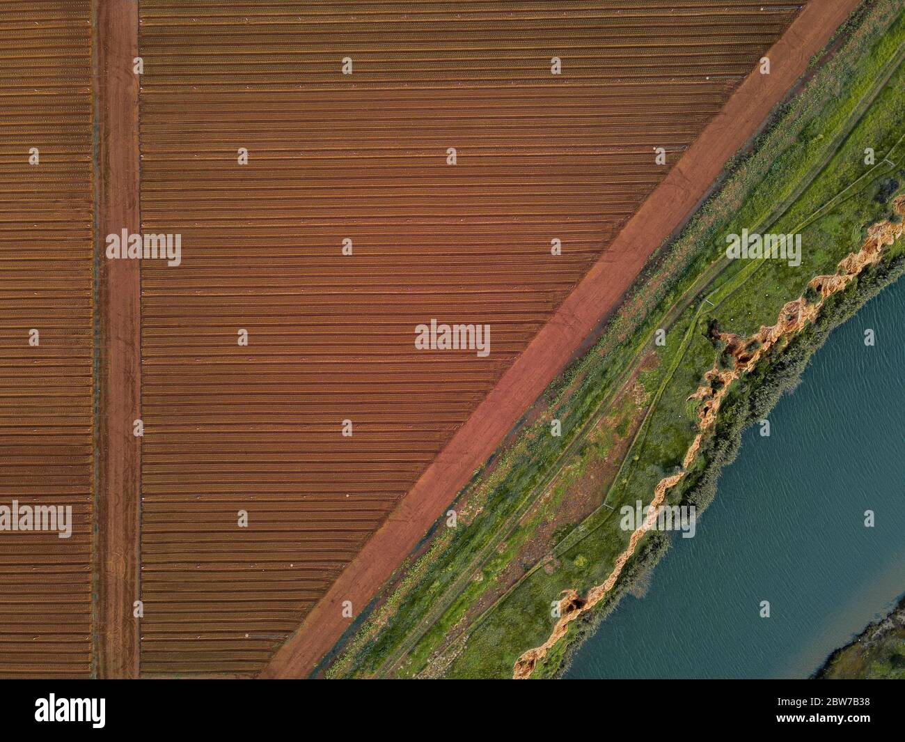 Aerial view farm fields blue hi-res stock photography and images - Alamy