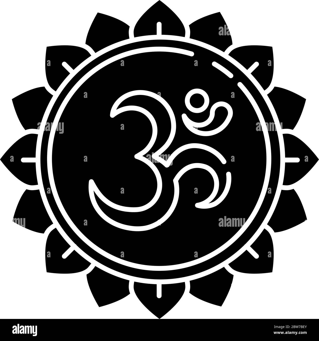 Om black glyph icon Stock Vector Image & Art - Alamy