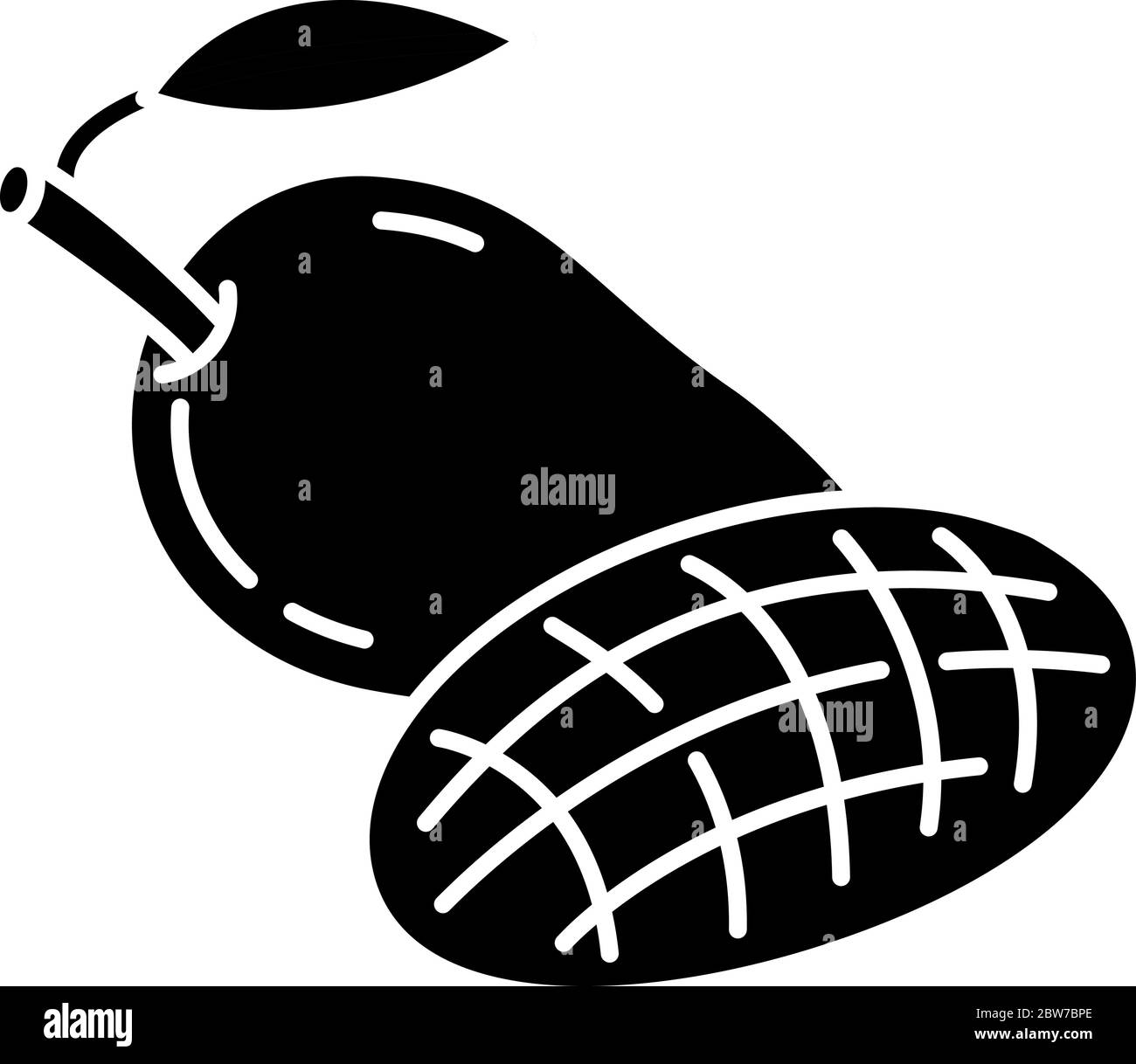 Mango fresh cut exotic fruit Black and White Stock Photos & Images - Alamy