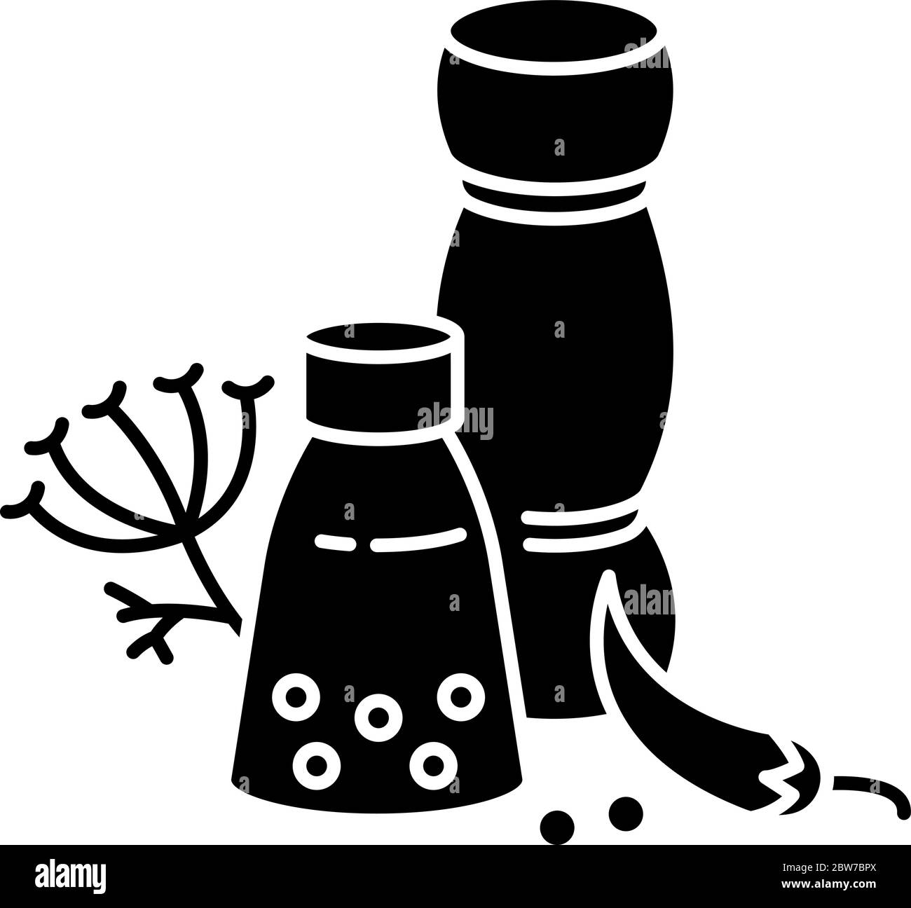 Dried spices herbs in Stock Vector Images - Alamy