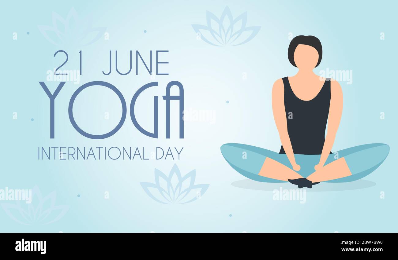 Yoga International Day 21 June Background. Vector Illustration Stock ...