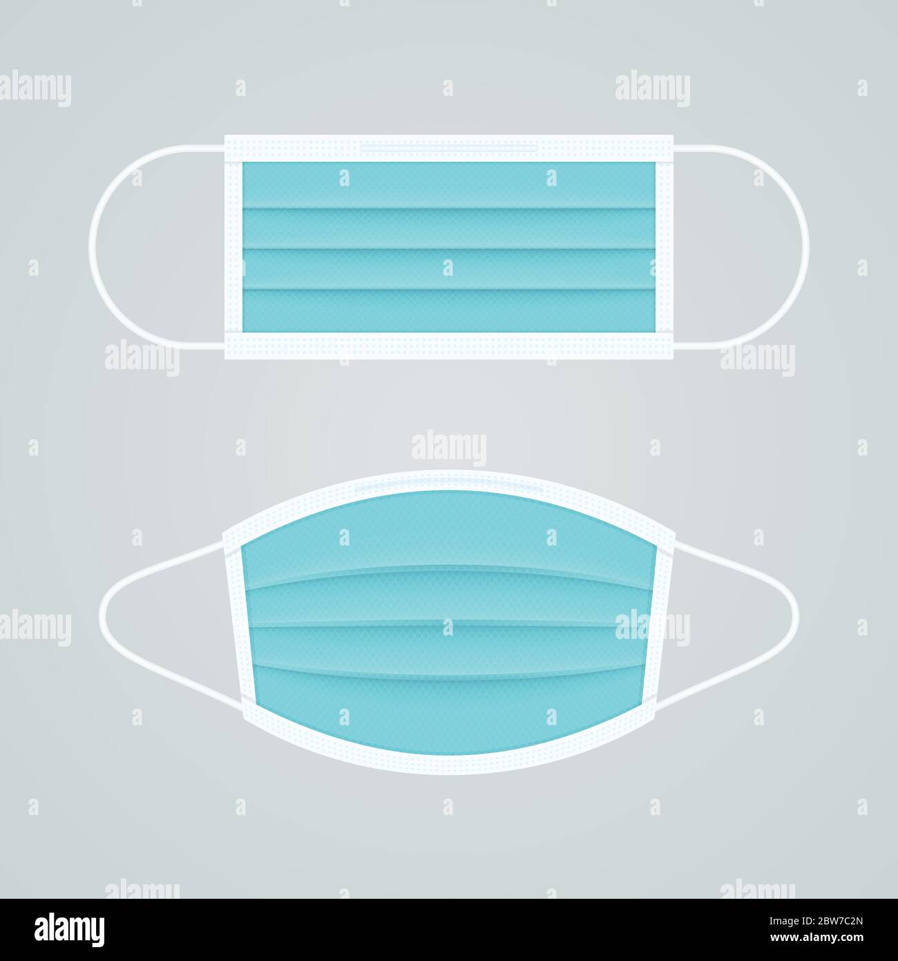 Medical mask symbols on white background. Mask realistic vector icons ...