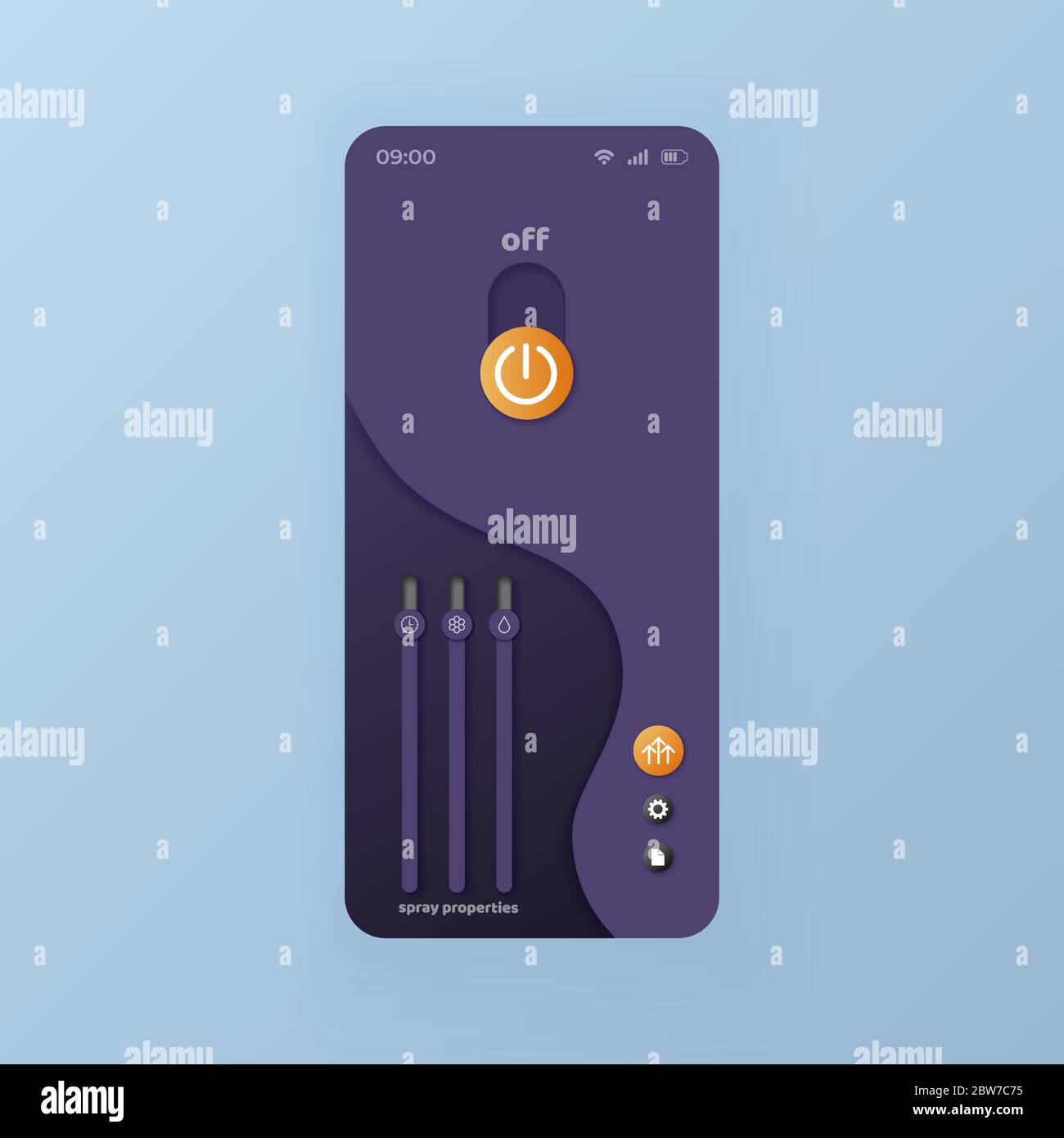 Properties slider smartphone interface vector template Stock Vector ...