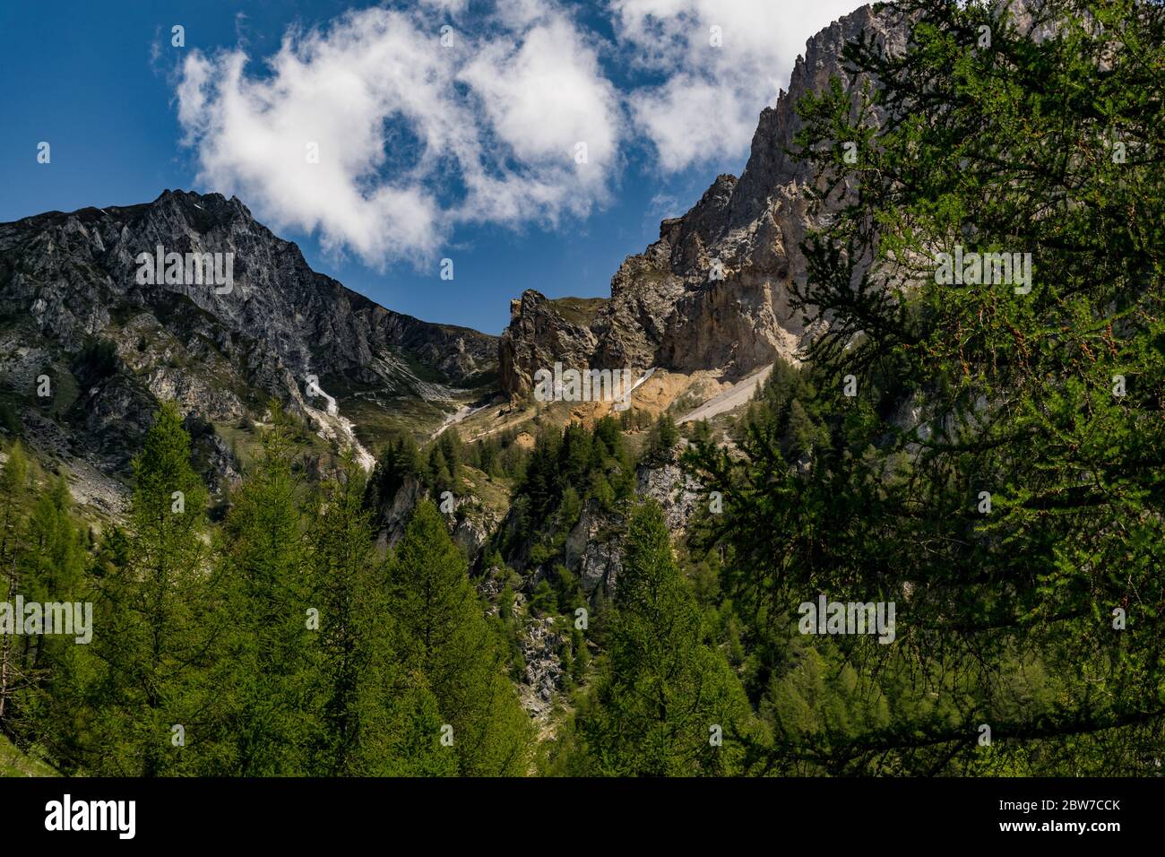 French iconic mountain landscape in the Alps Stock Photo - Alamy