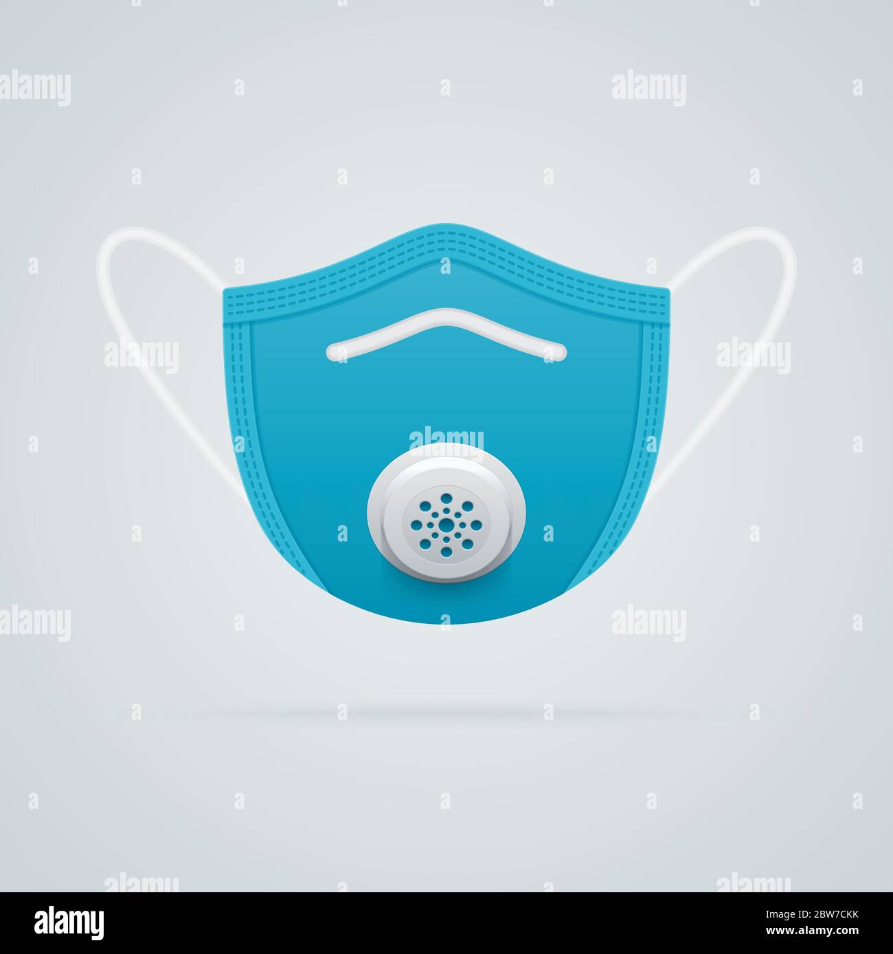 N95 medical mask symbol on white background. Respirator mask realistic ...