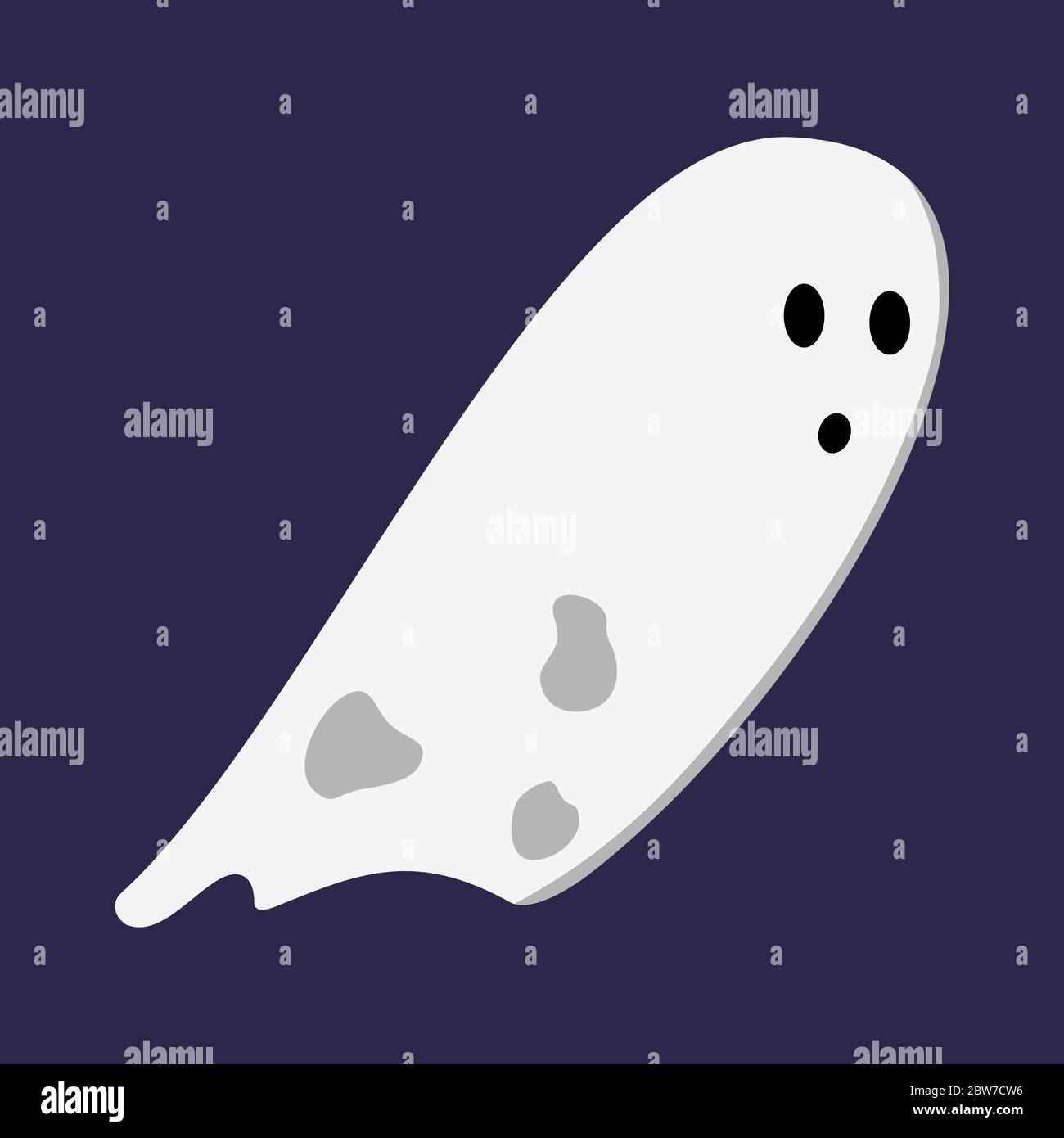 Simple scary ghost isolated on dark background. Frightening Halloween ...